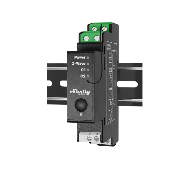 Shelly Wave Pro 2PM – 2-Channel Z-Wave DIN-Rail Smart Relay (Power Mon ...